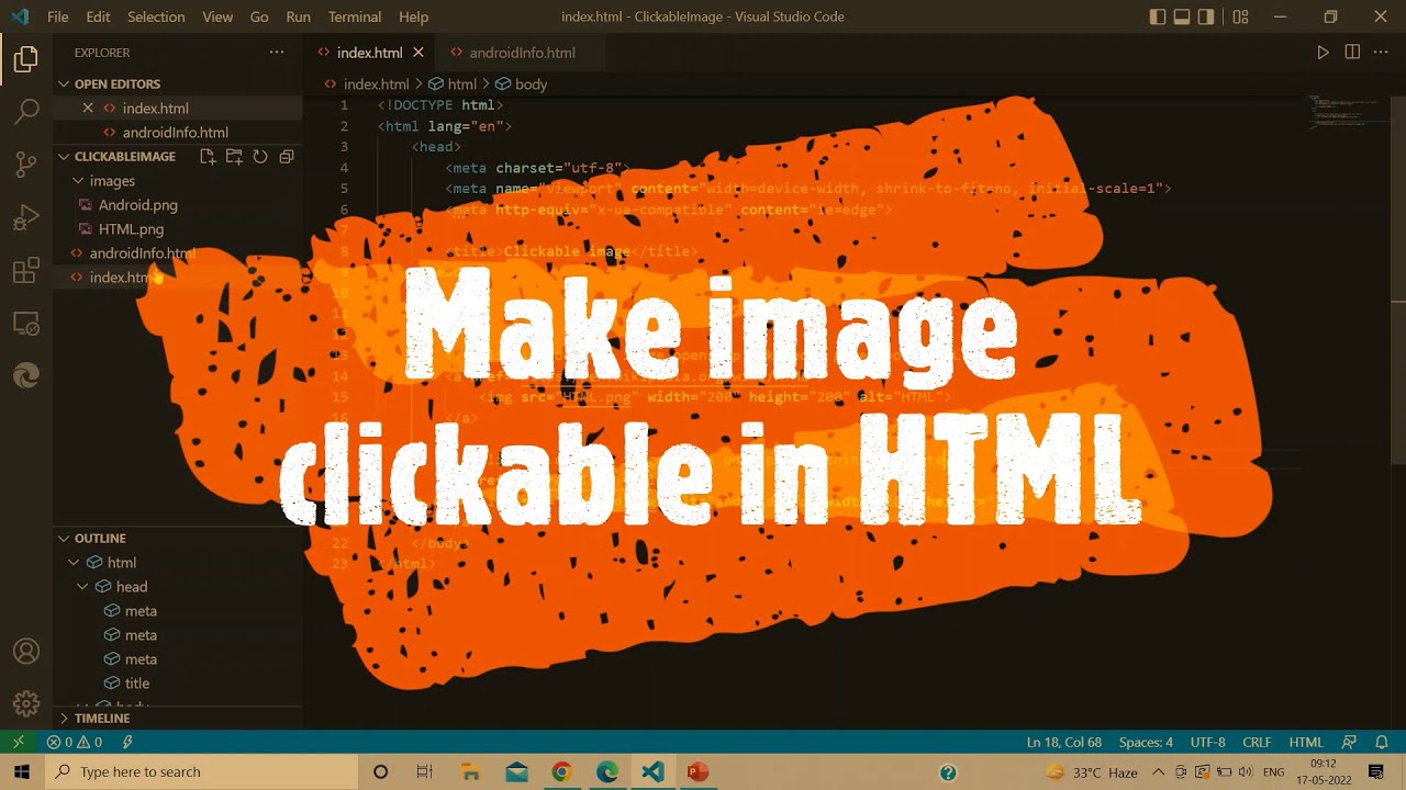 How To Make An Image Clickable In Html Youtube