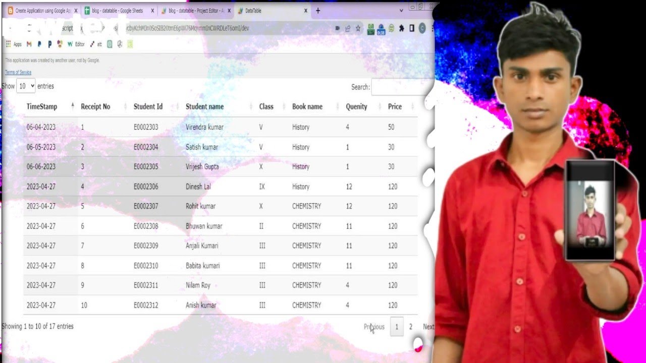 Create Datatables Using Appsscript And Google Sheet Youtube