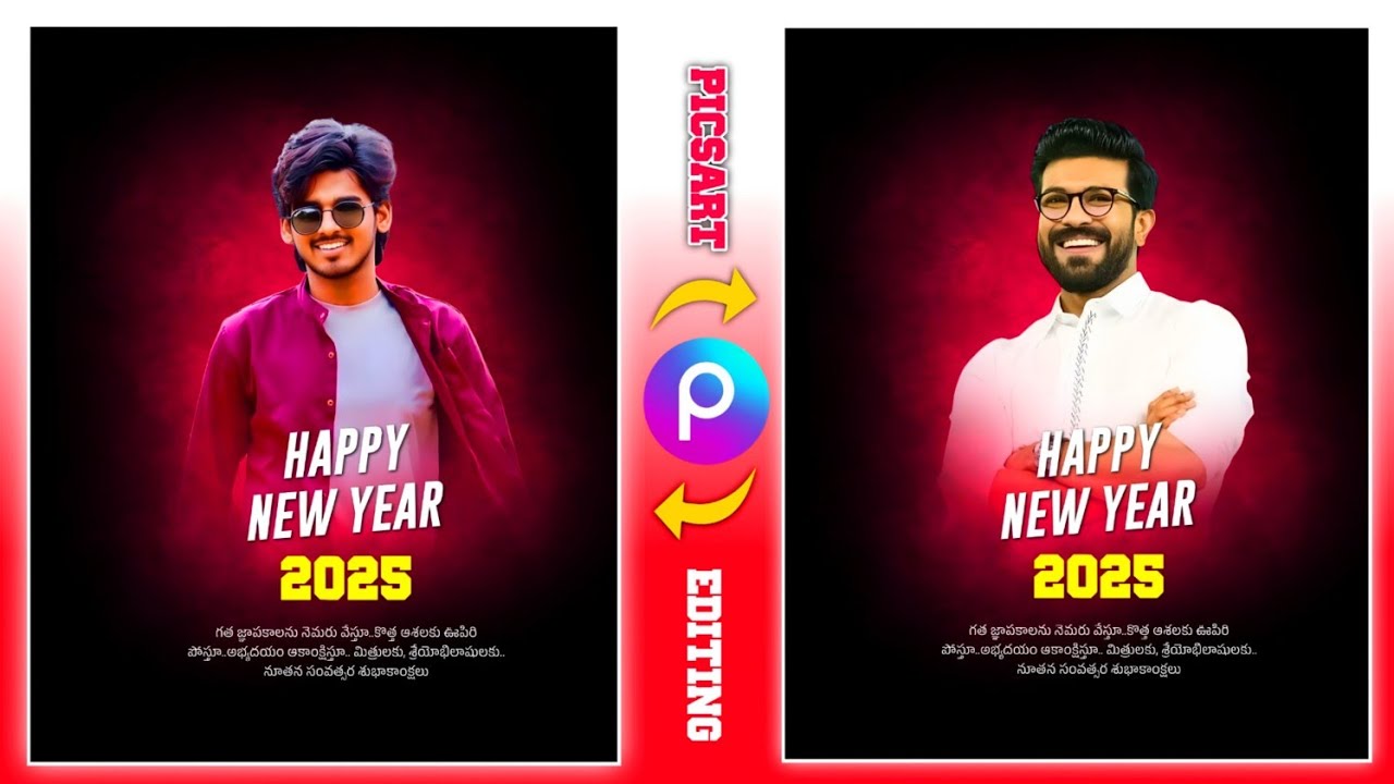 Next Level Happy New Year 2025 Photo Editing In Picsart Telugu Mahi