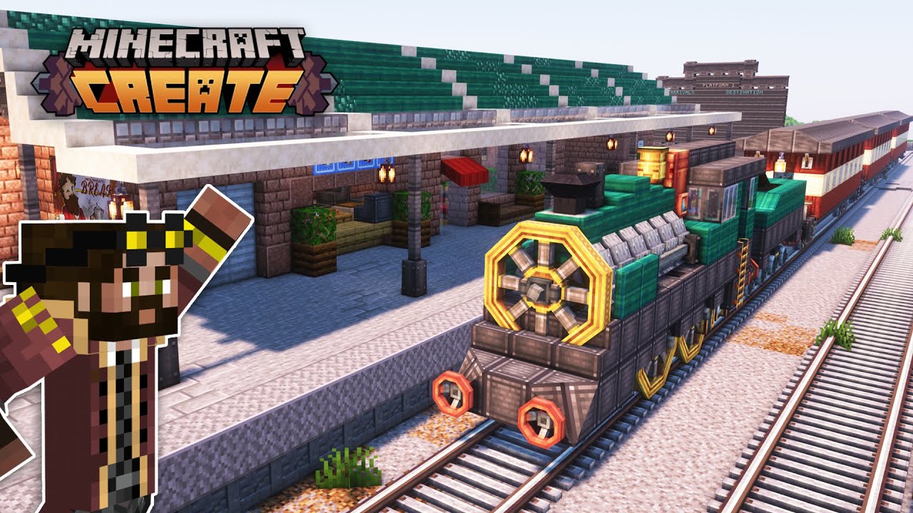 I Built A Passenger Train Station In Minecraft Create Mod Youtube