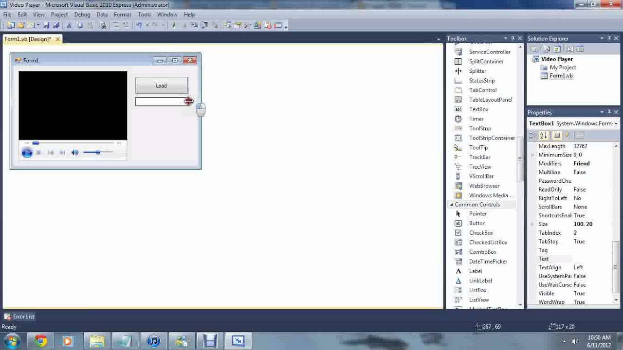 Vb Net Tutorials Beginners Programs 1 Simple Media Player Youtube
