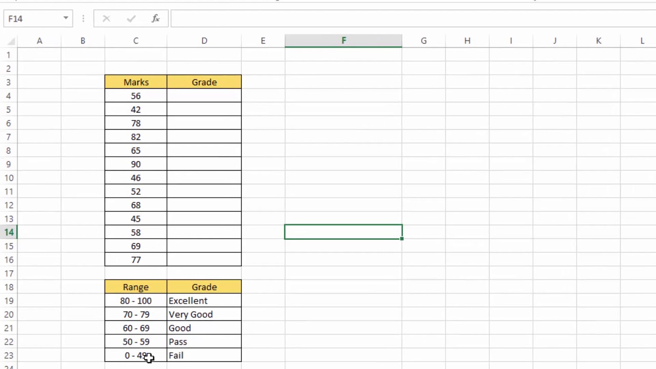 How To Use Grading System In Excel