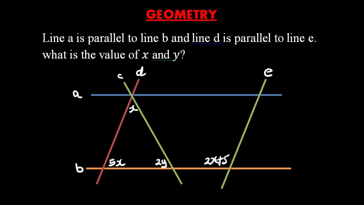 Calculating Angles In Parallel Lines Youtube
