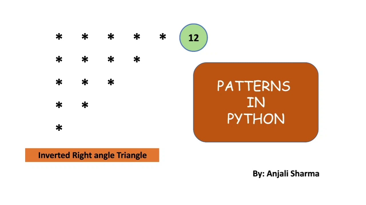 Inverted Right Angle Triangle Patterns In Python Python Lectures