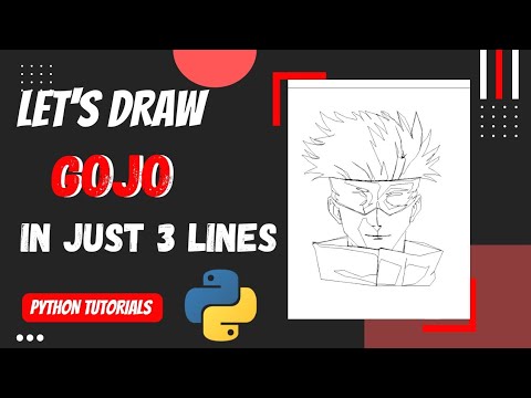 How To Draw Gojo Using Python Python Tutorials For Beginners Youtube