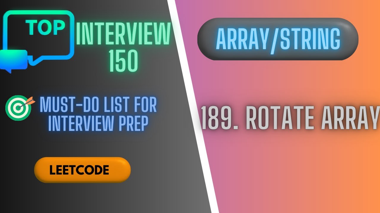 Rotate Array Leetcode 189 Top Interview 150 Youtube