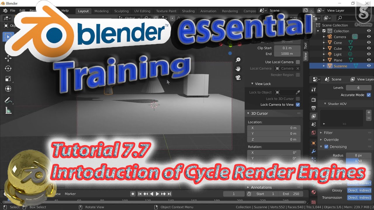 7 7 Introduction To Cycle Render Engine Blender Essential Training