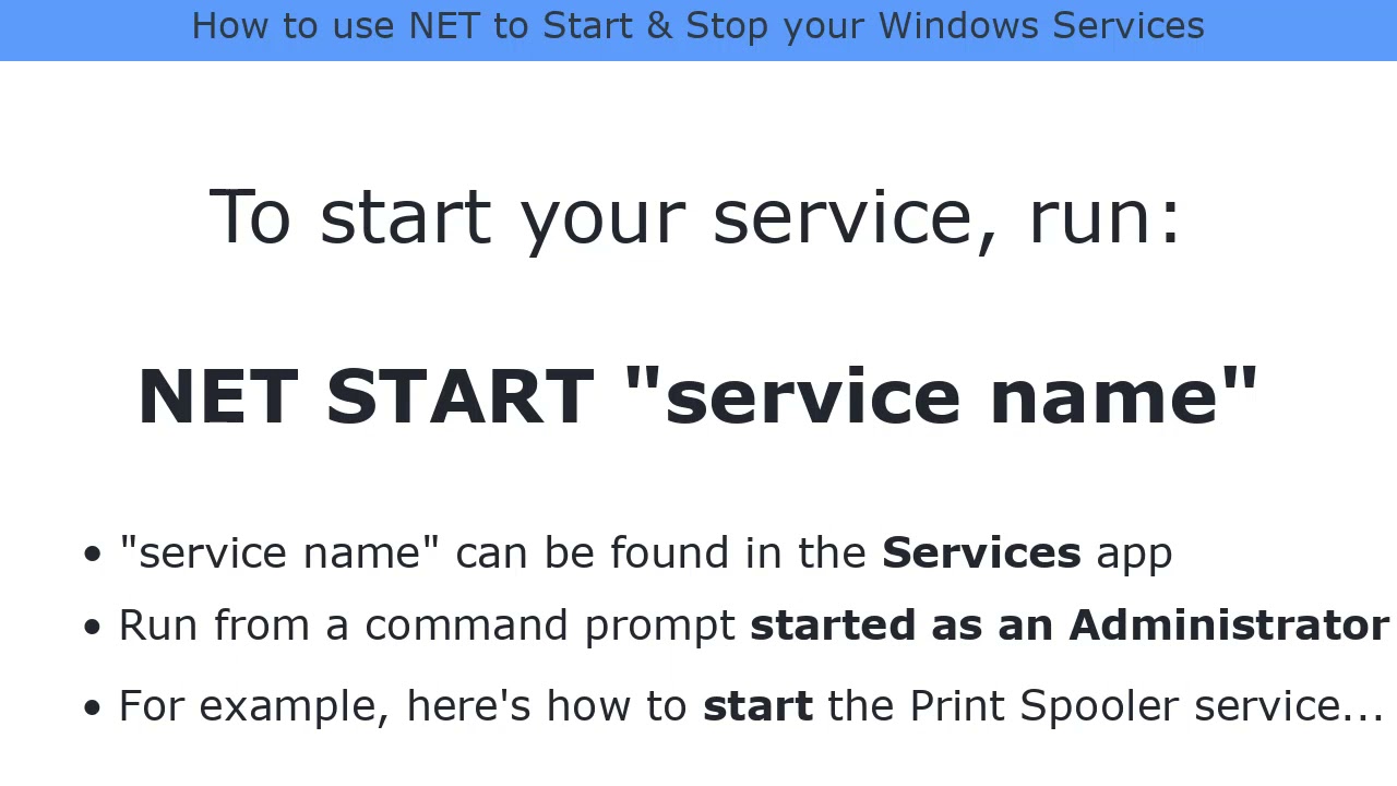 How To Use Net To Start And Stop Your Windows Services Youtube