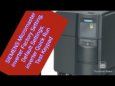 Siemens Micromaster Inverter Factory Setting Default Inverter Quick