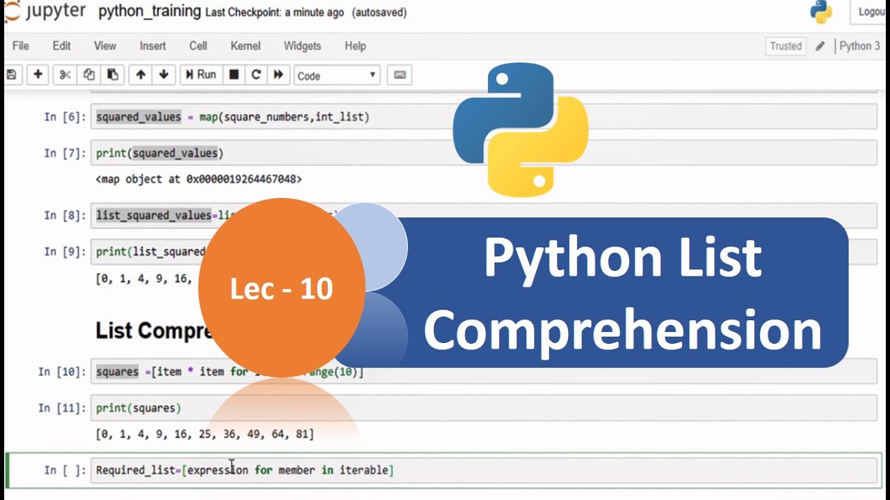 Python Tutorial 10 Python List Comprehension Python Tutorial For