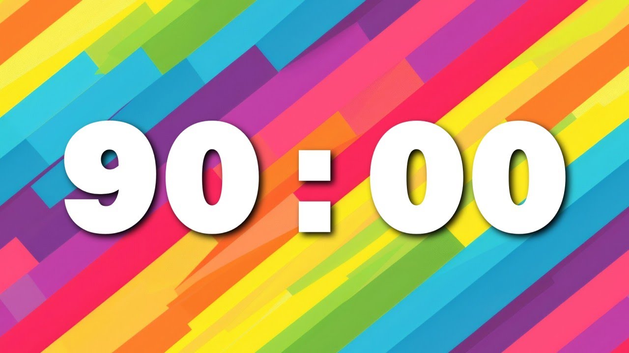 90 00 Bright Rainbow Countdown Timer Youtube