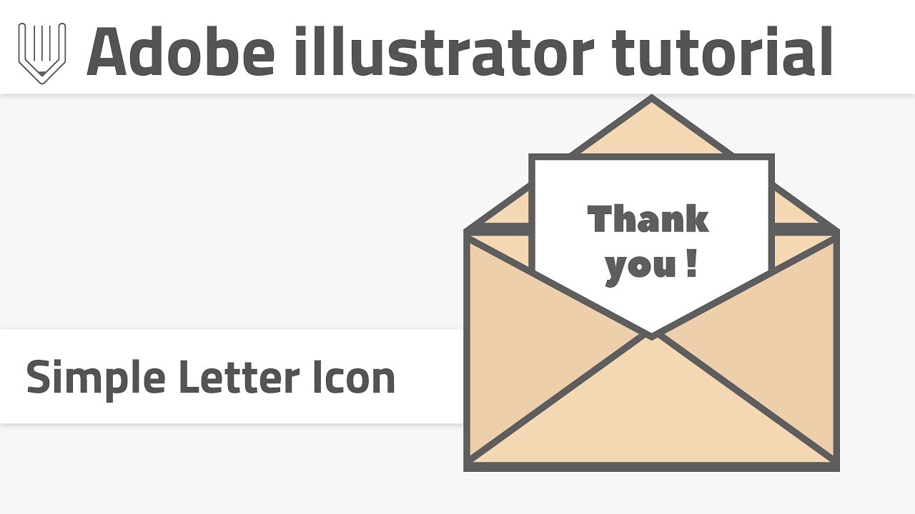 Create Flat Line Letter Icon Envelope Icon Adobe Illustrator Tutorial