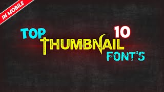Top 10 Most Popular Fonts For Youtube Thumbnail Best Fonts For Youtube ...