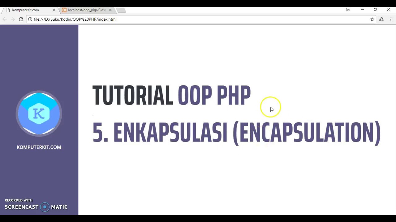 Tutorial Oop Php 5 Enkapsulasi Youtube