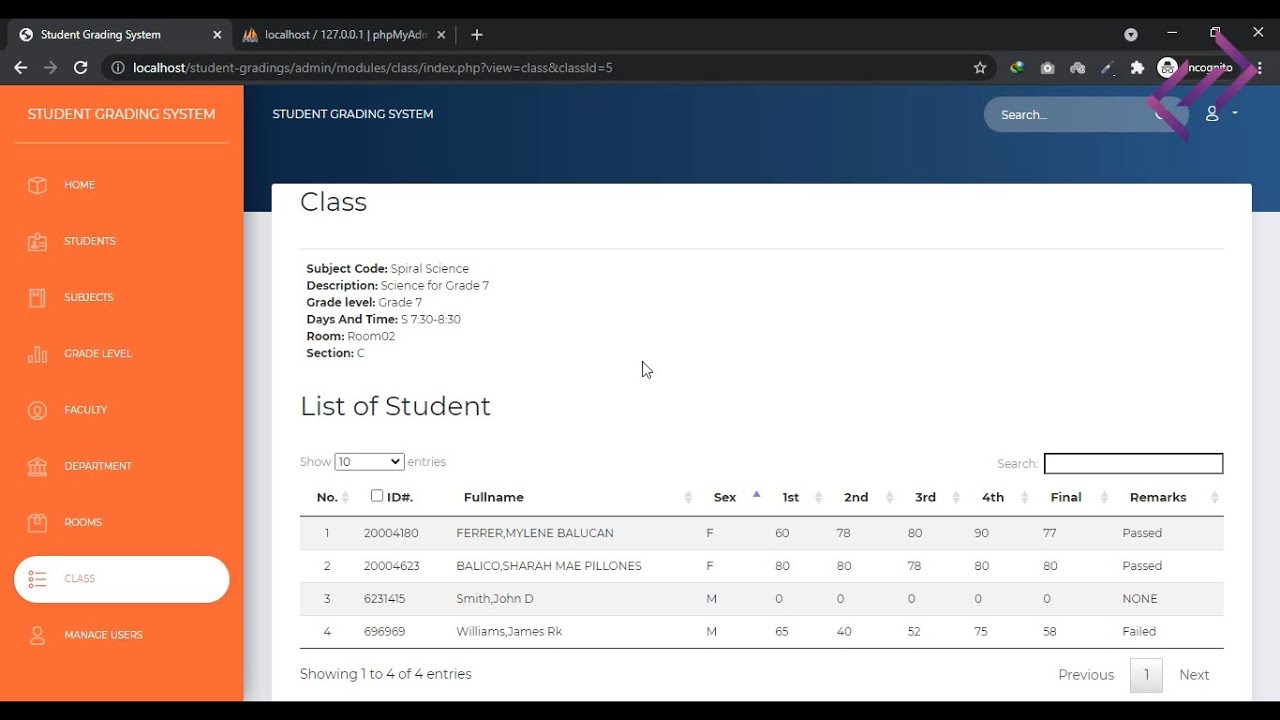 Student Grading System In Php Mysql With Source Code Codeastro Youtube