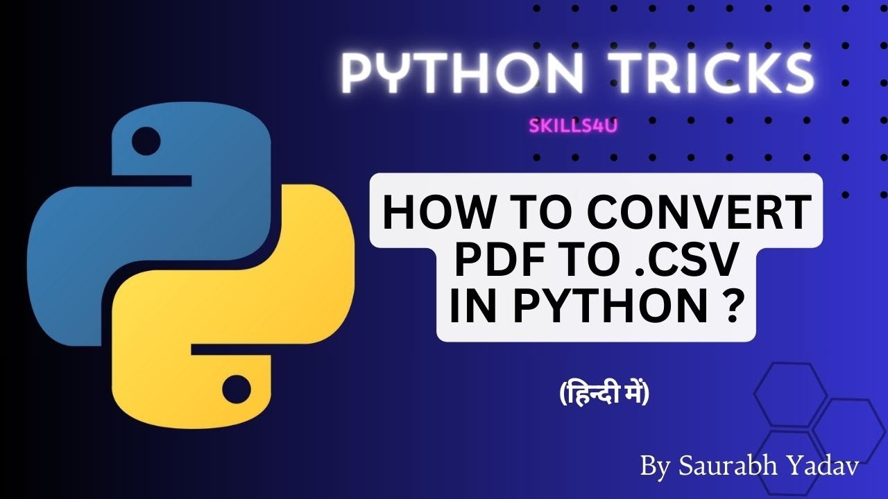 How To Convert Pdf To Csv In Python Import Tabula Youtube