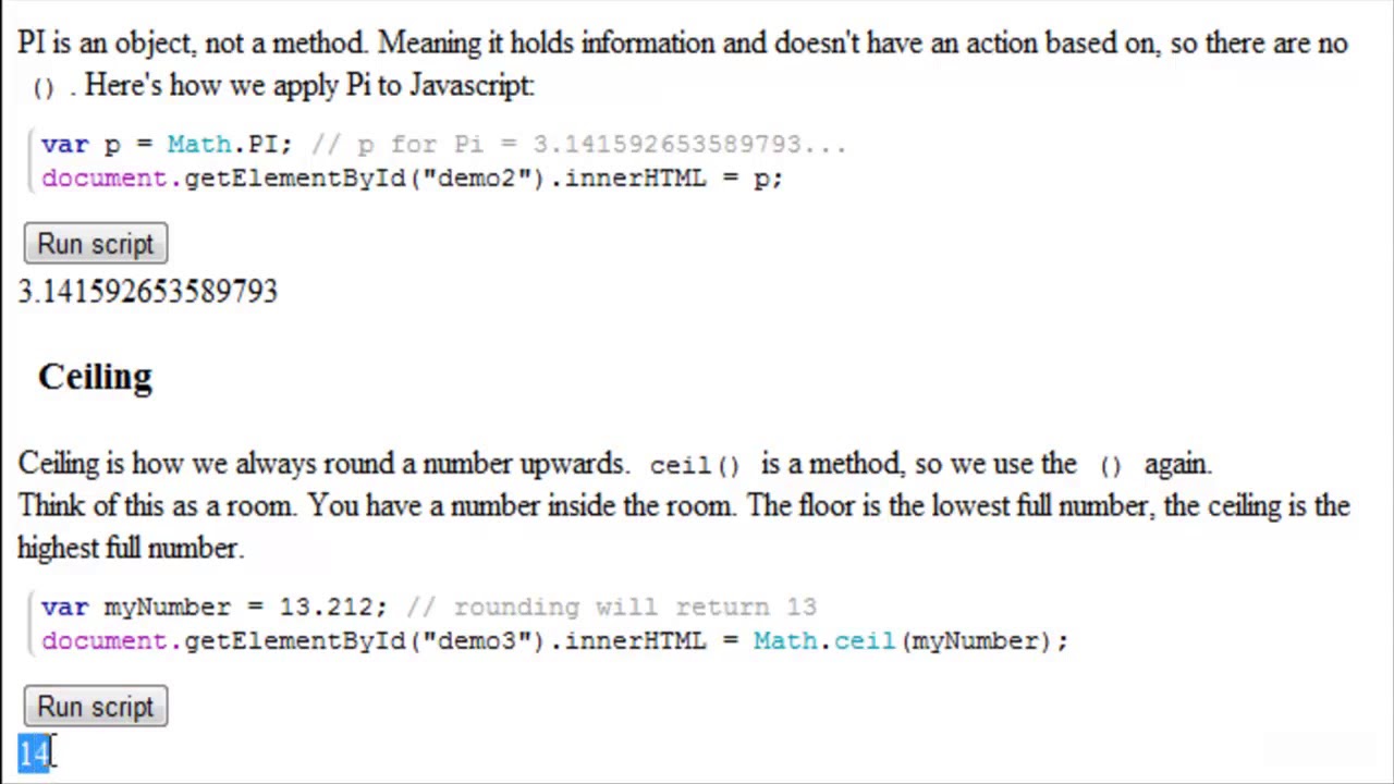 Math Functions Using Javascript Lecture 26th Youtube