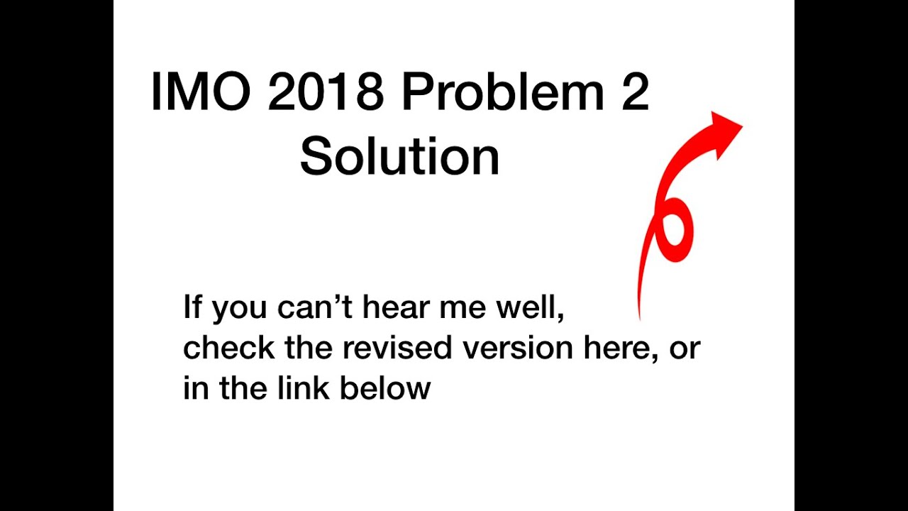 2018 Imo Problem 2 Solution Youtube