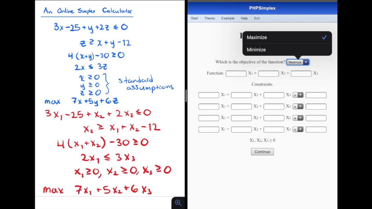Finite Math One Simplex Solver Explored Youtube