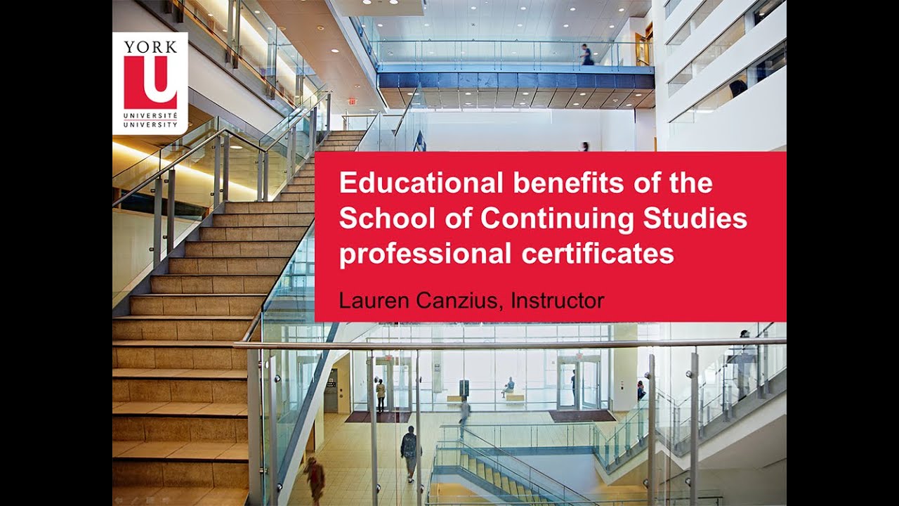 The Educational Benefits Of The School Of Continuing Studies Youtube