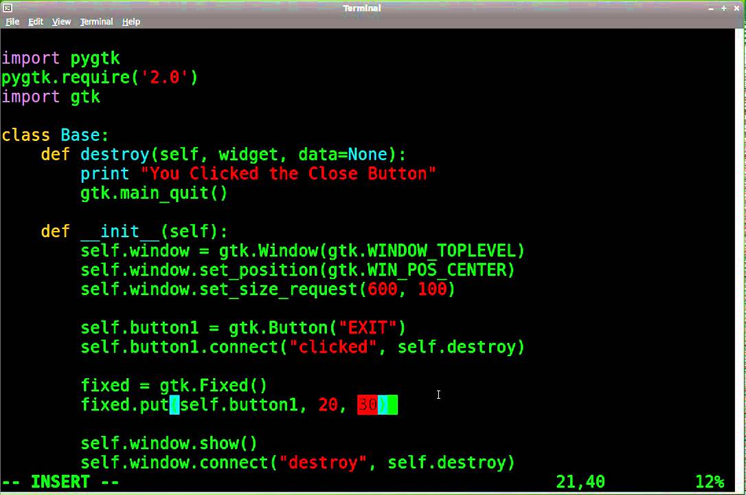 Python Gtk Gui Tutorial 4 Buttons Youtube