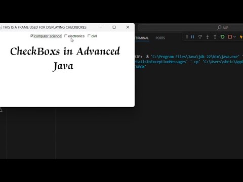 Checkboxs In Advance Java Tutorial Checkboxes Advancedjava Youtube
