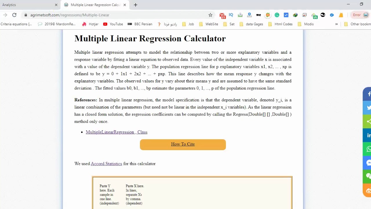 Multiple Linear Regression Calculator