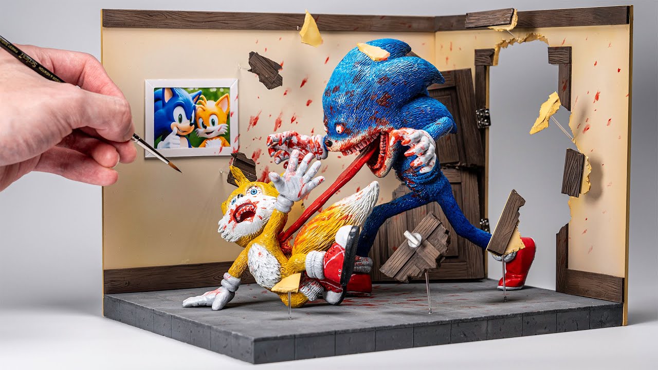 How To Make Realistic Shin Sonic Diorama The Sonic Tapes Youtube