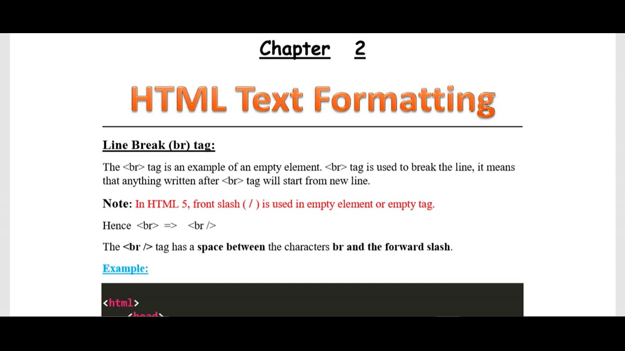 Class 10 Ch 2 Html Text Formatting Part 1 Youtube