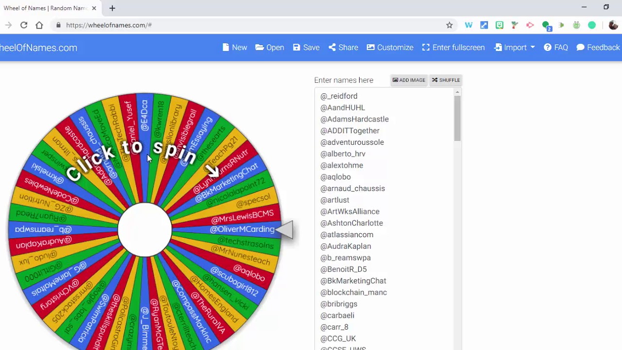 Free Random Name Picker Spinning Wheel Saadpersonal