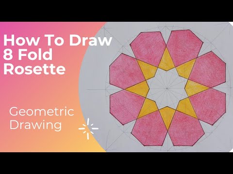 How To Draw 8 Fold Rosette Geometric Drawing Tutorial Lukisan