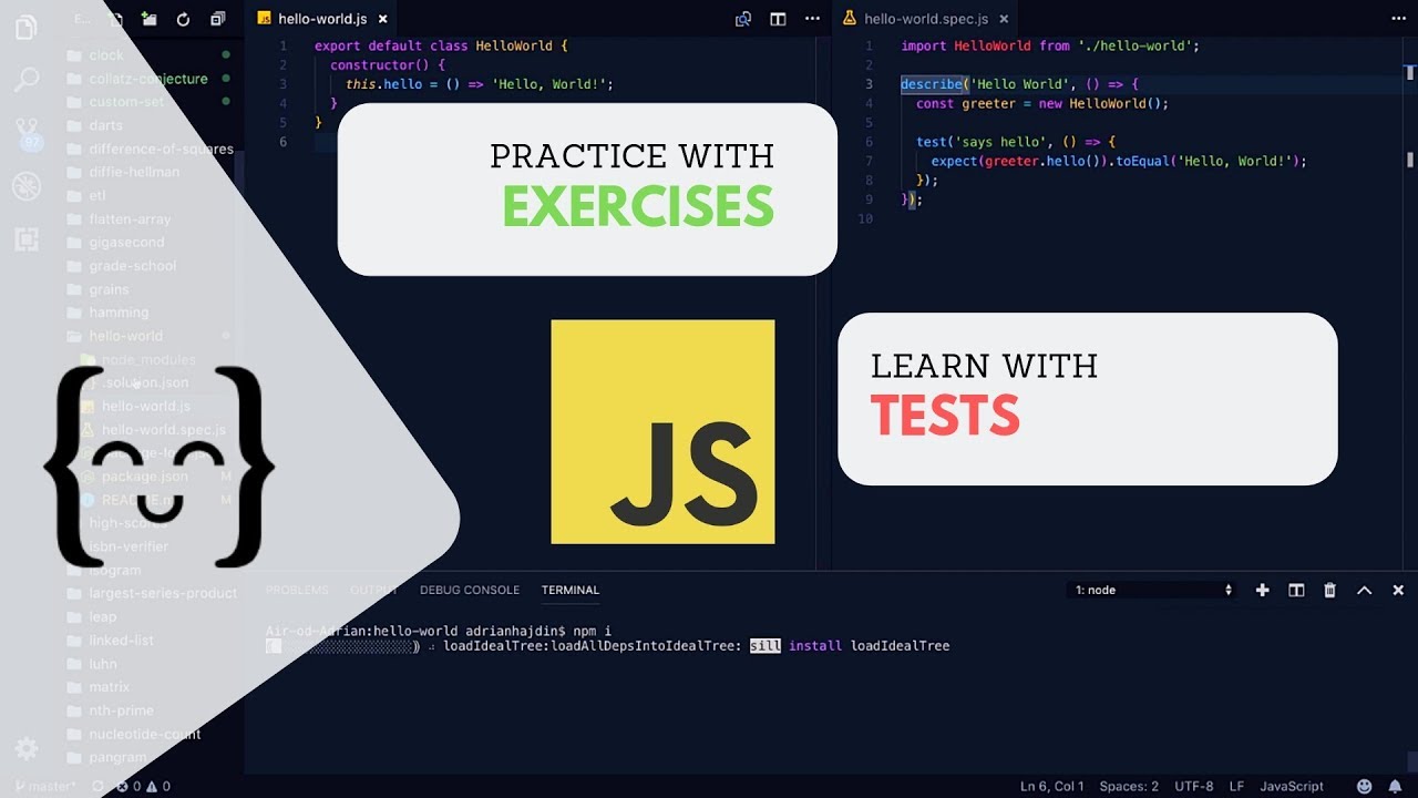 Javascript Exercise Learn Javascript With Exercism 0 Setup Youtube