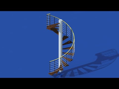 3d Tangga Spiral Autocad Youtube