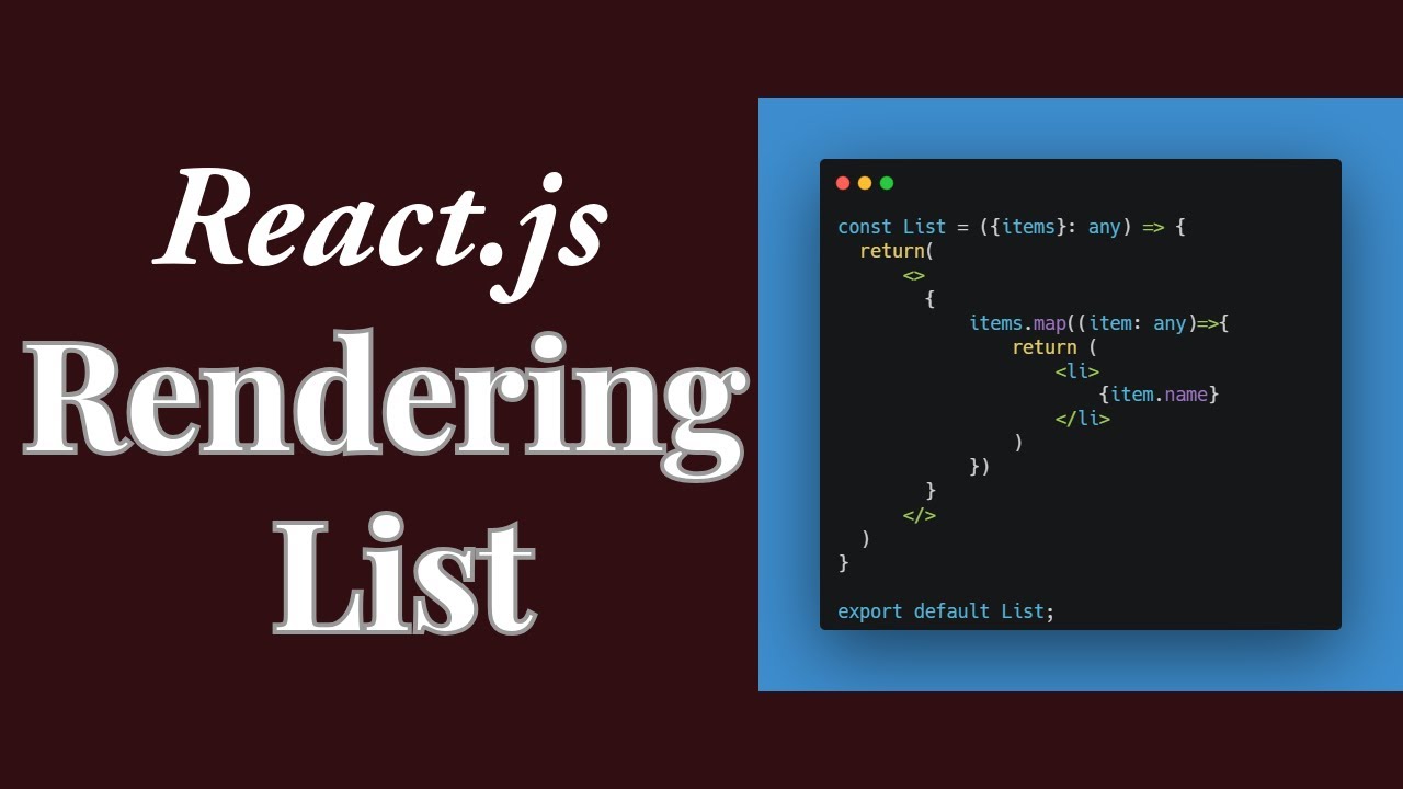 Rendering List In React Js Youtube