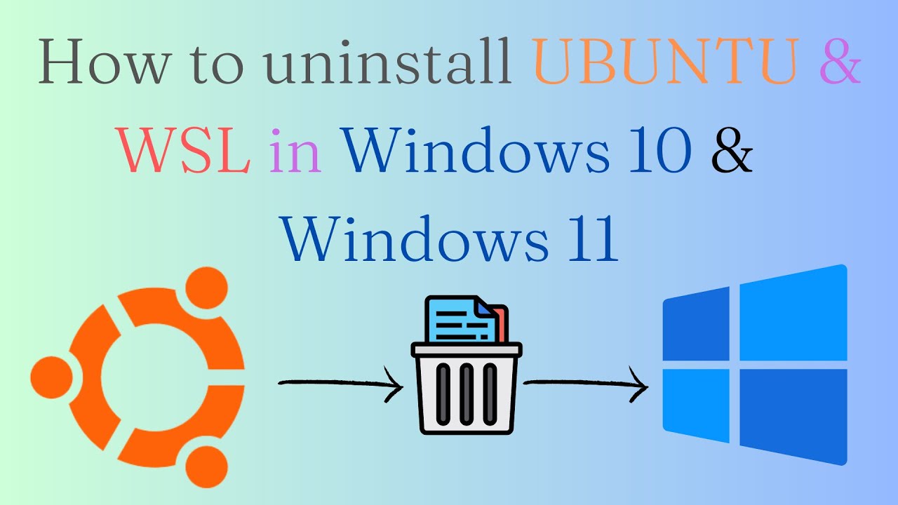 How To Uninstall Ubuntu Wsl In Windows 10 Windows 11 Youtube