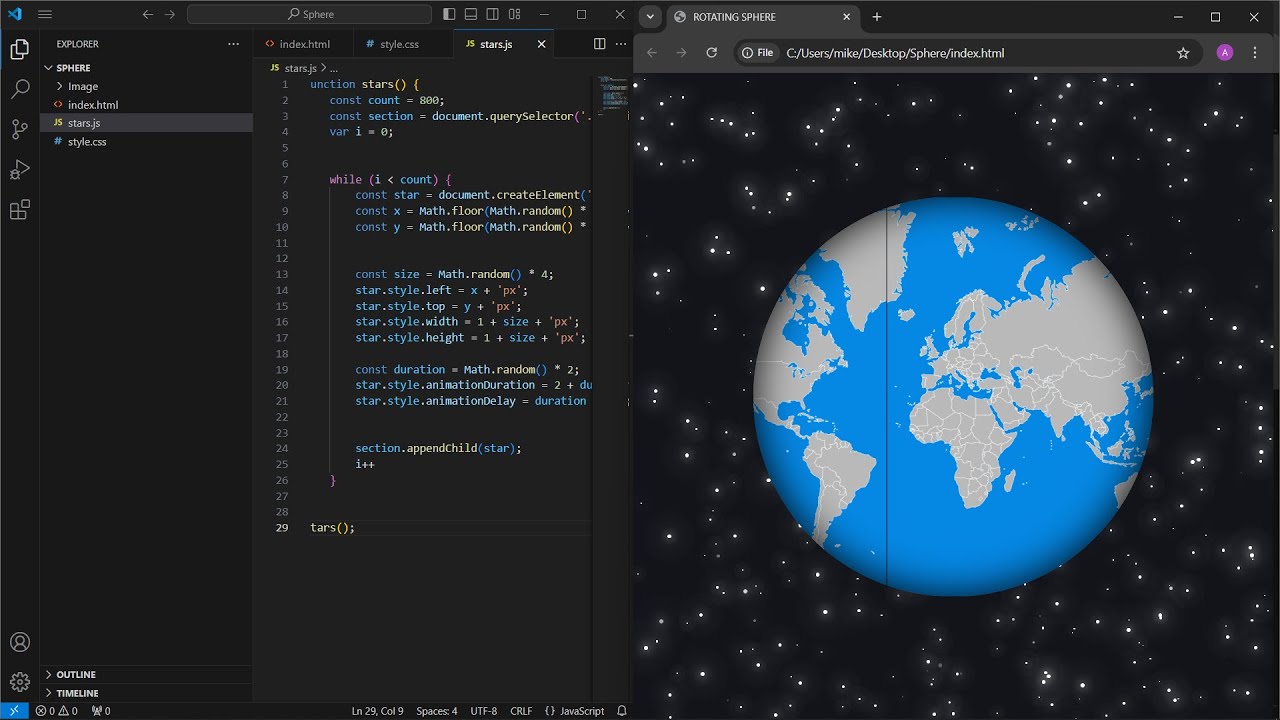 How To Make 3d Realistic Rotating Sphere In A Webpage Using Html Css