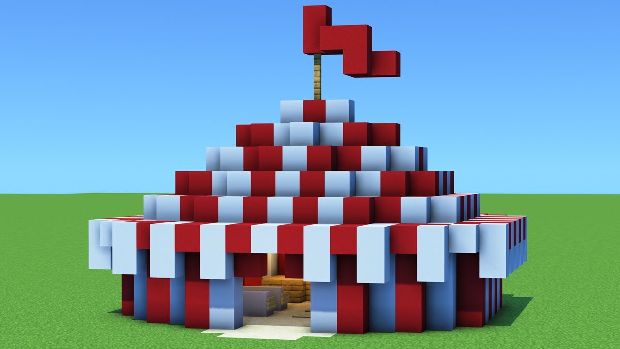 Minecraft Tutorial How To Make A Circus Tent Fair Part 1 Youtube
