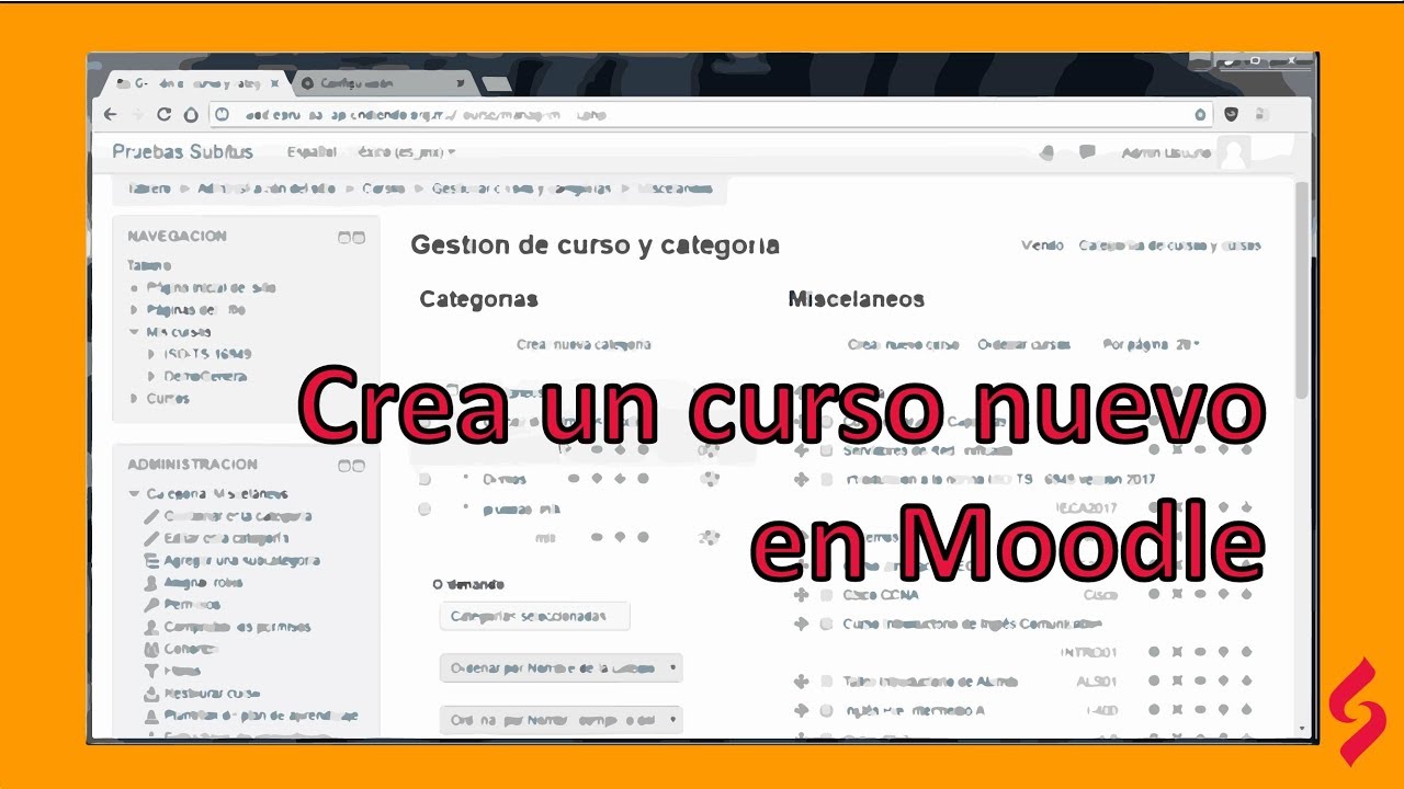 Crea Un Curso Nuevo En Moodle Youtube