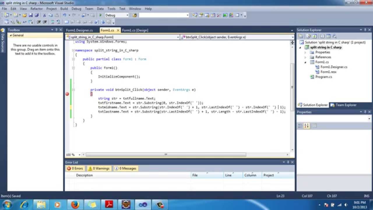 How To Split String In C Youtube