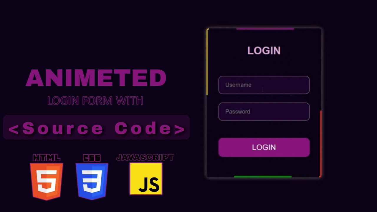 Animated Login Form With Source Code Login Page Using Html Css