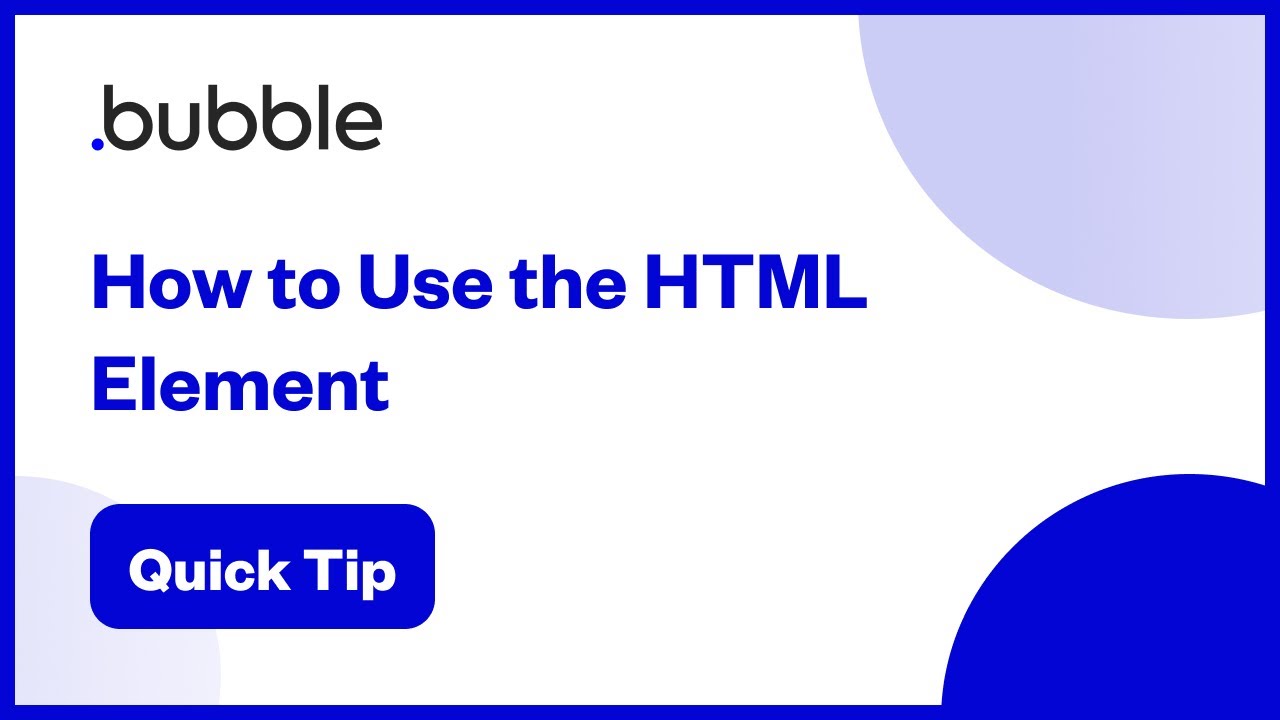 How To Use The Html Element Bubble Quick Tip Youtube