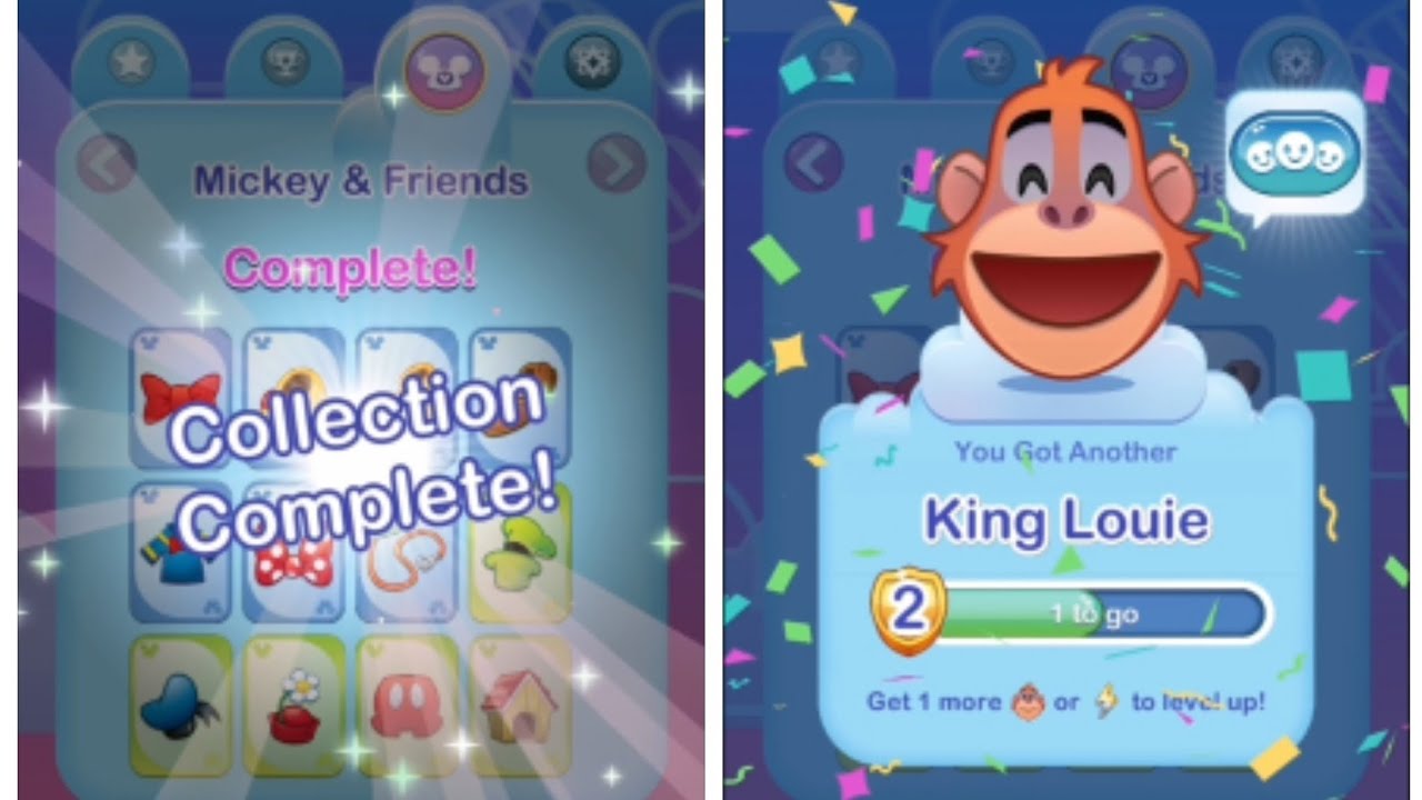 Game Disney Emoji Blitz Mickey Friends Item Collection Completed