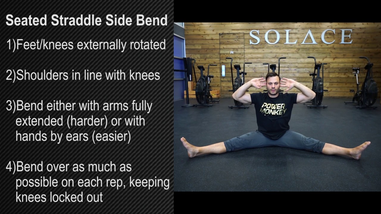 Seated Straddle Side Bend Youtube