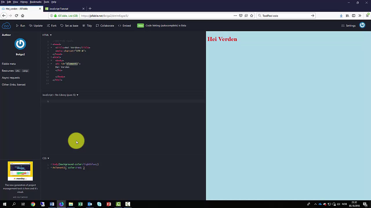 Jsfiddle Tutorial How To Use Javascript In Jsfiddle