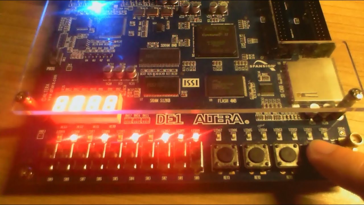 Fpga Tutorial 1 Blinking Leds On De1 Altera Board Youtube
