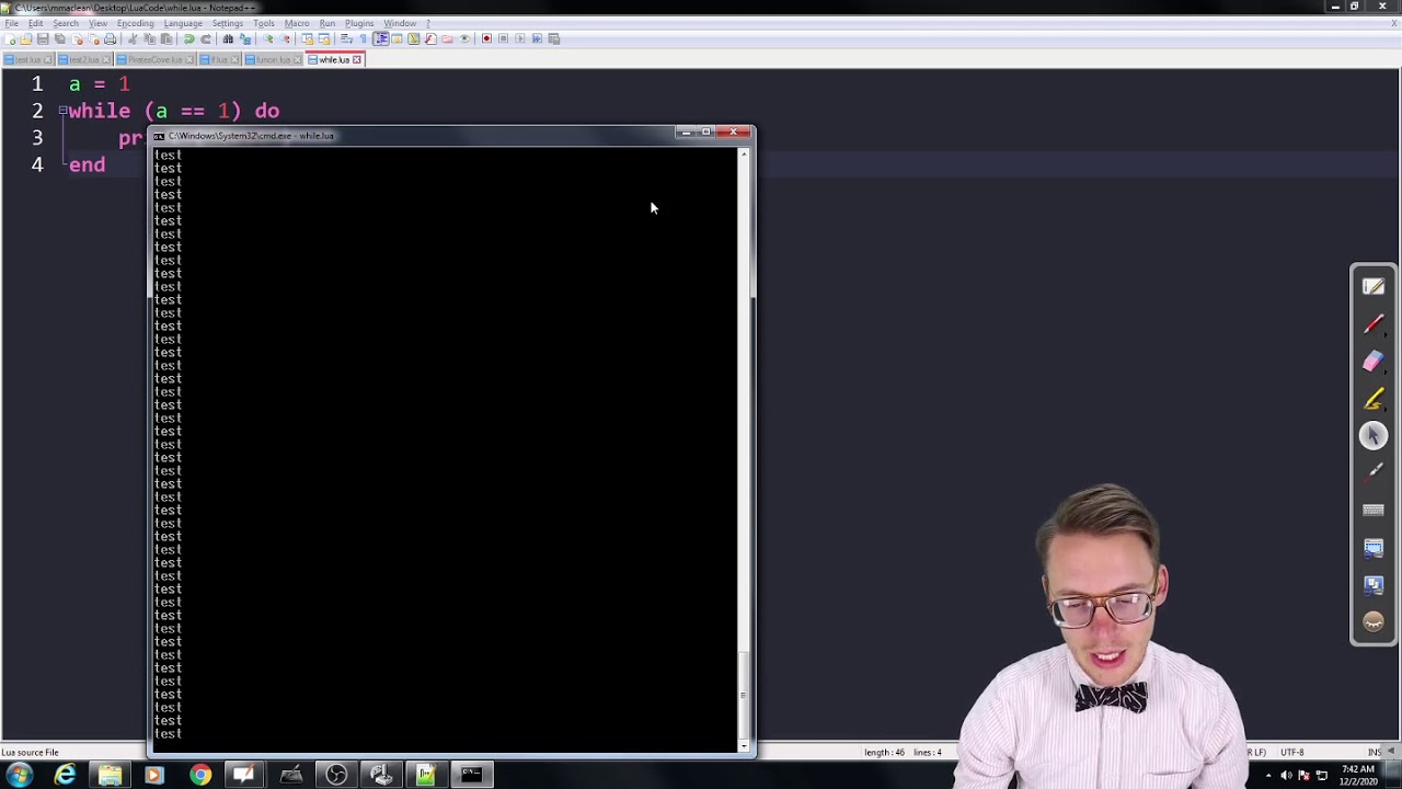 Lua 101 While Loop Youtube