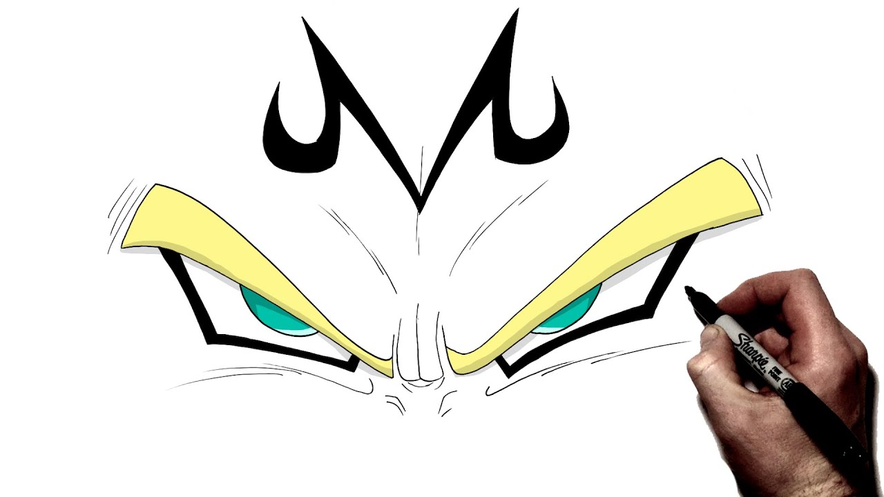 How To Draw Majin Vegeta S Eyes Step By Step Dragon Ball Youtube