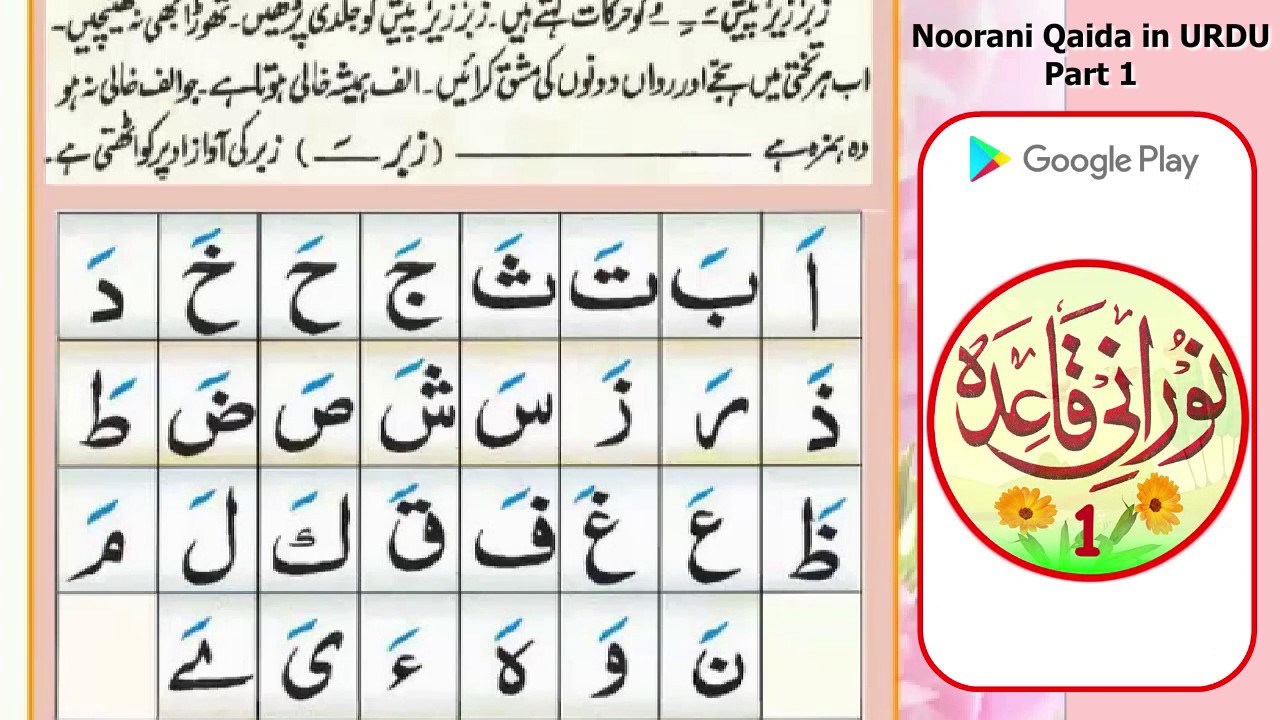 Noorani Qaida In Urdu Class 9 Youtube