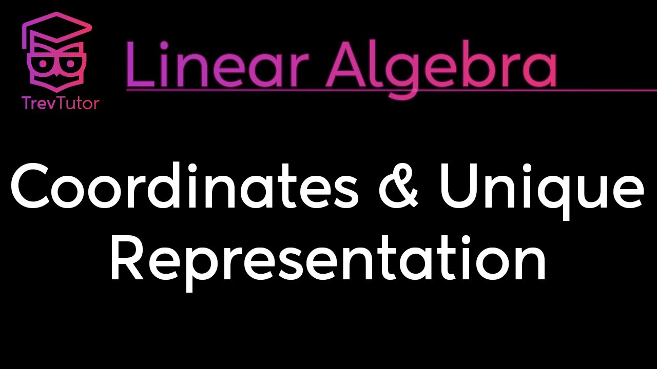 Linear Algebra Unique Representation Theorem And Coordinates Youtube