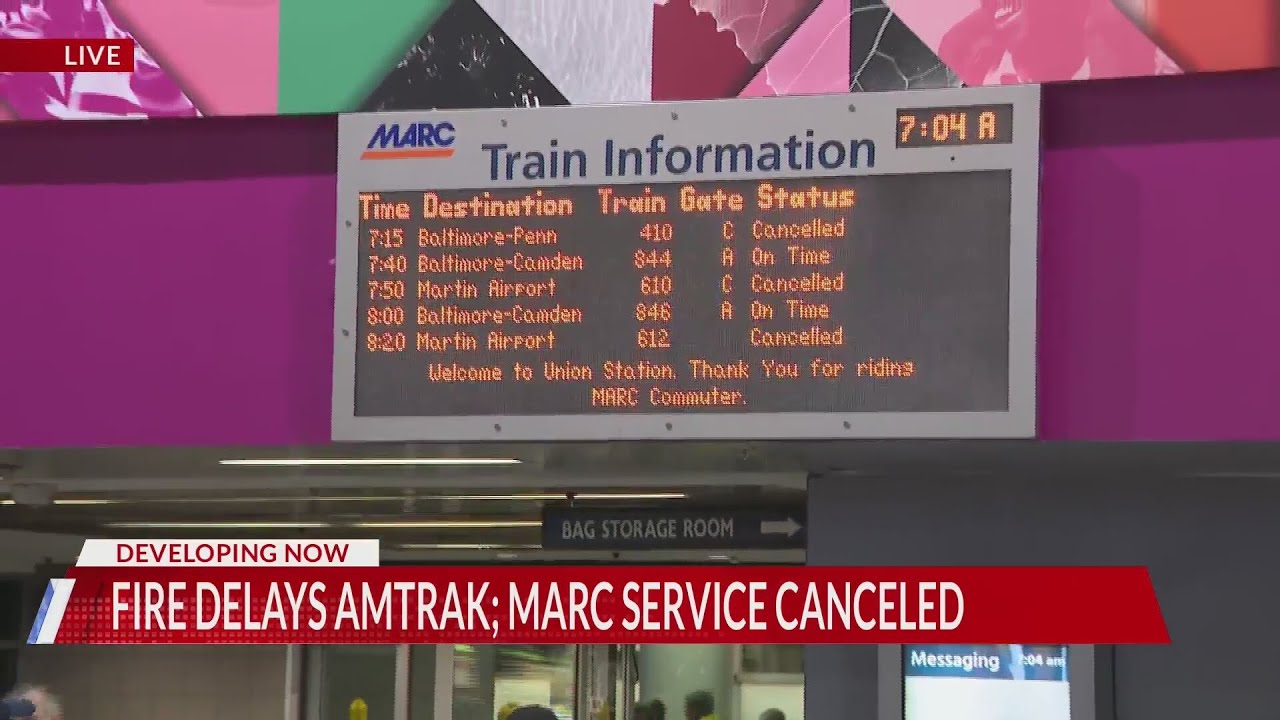 Baltimore Fire Causes Delays Cancellations On Amtrak Marc Trains